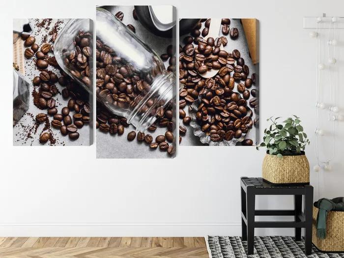Vícedílný obraz Ingredience Pro Přípravu Kávy Nedostatek Nedostatek Přírodní plátno 180x120