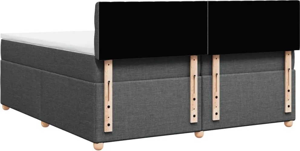 Box spring postel s matrací tmavě šedá 200x200 cm textil 3286795