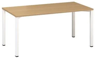 Alfa Office  Konferenční stůl Alfa 420 s bílým podnožím, 160 x 80 x 74,2 cm, rovné provedení, dezén buk