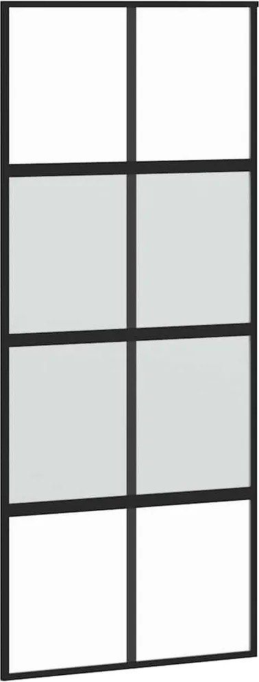 Posuvné dveře se sadou kování černé 90x205 cm Tvrzené sklo 3375833