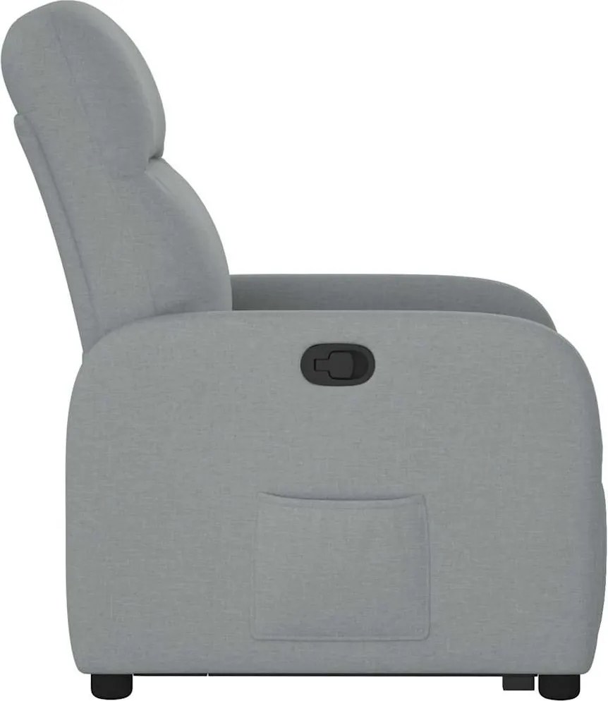 Zvedací polohovací křeslo světle šedé textil 3302972