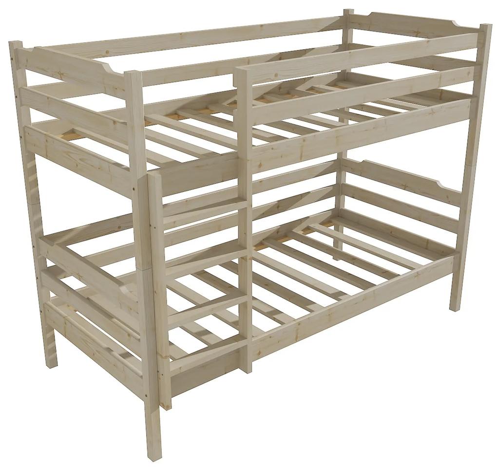 Vomaks Patrová postel PP 012 Rozměr: 90 x 200 cm, Barva: surové dřevo, Prostor mezi lůžky: 80 cm