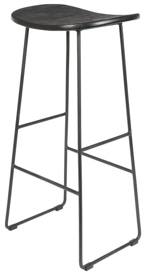 Černá barová stolička z teakového dřeva (výška sedáku 76 cm) Tangle – White Label