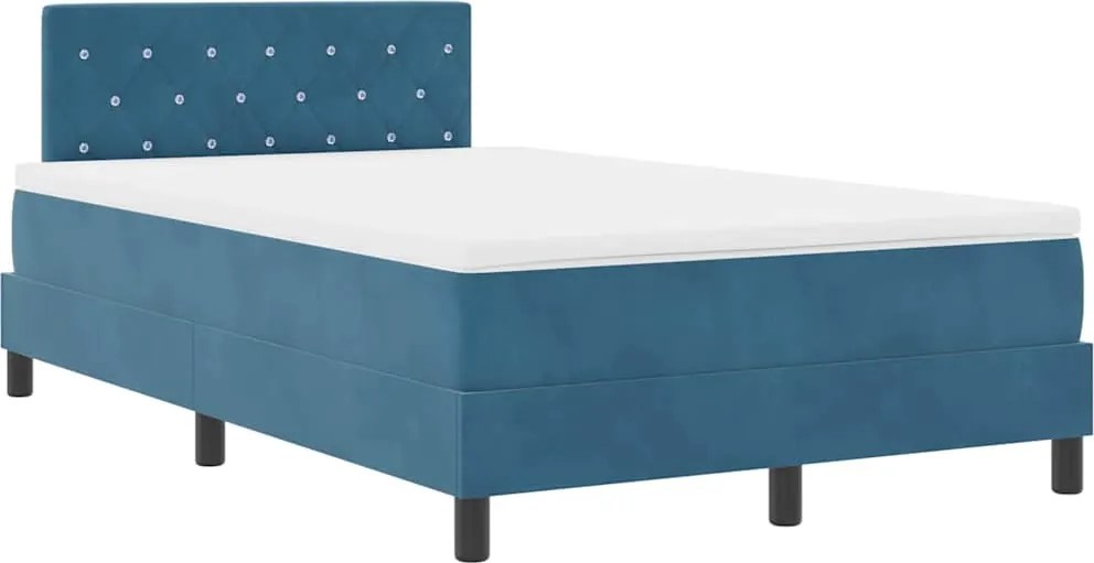 Postel s boxspringem s matrací Tmavě modrá 120 x 190 cm samet 3339096