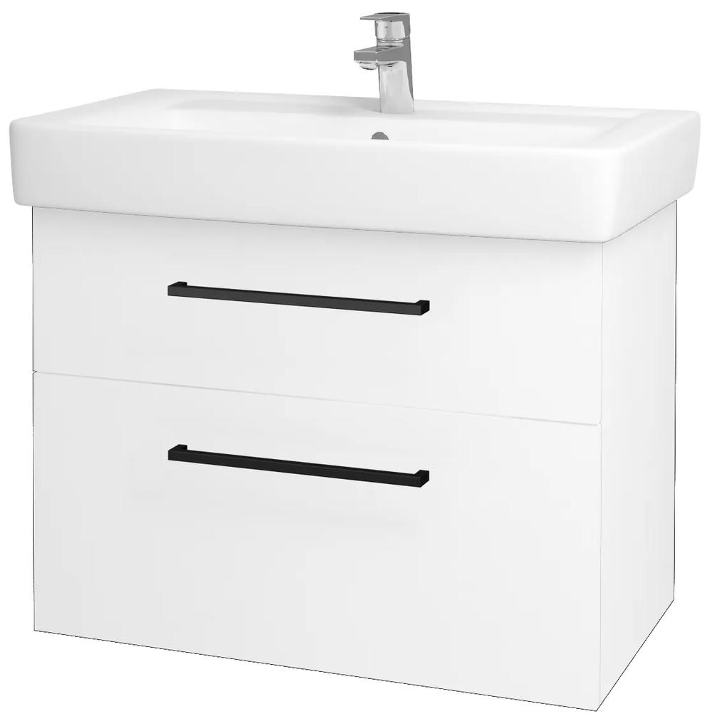 Dřevojas Koupelnová skříň Q MAX SZZ2 80 Varianta: M01 Bílá mat / Úchytka T01 / M01 Bílá mat