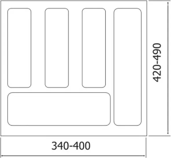 IN-DURO Příborník STRIPES 34 - 40 cm s hloubkou 42 - 49 cm, bílá