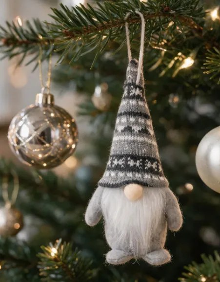 Vánoční figurka látkového skřítka s visícíma nohama 18 cm