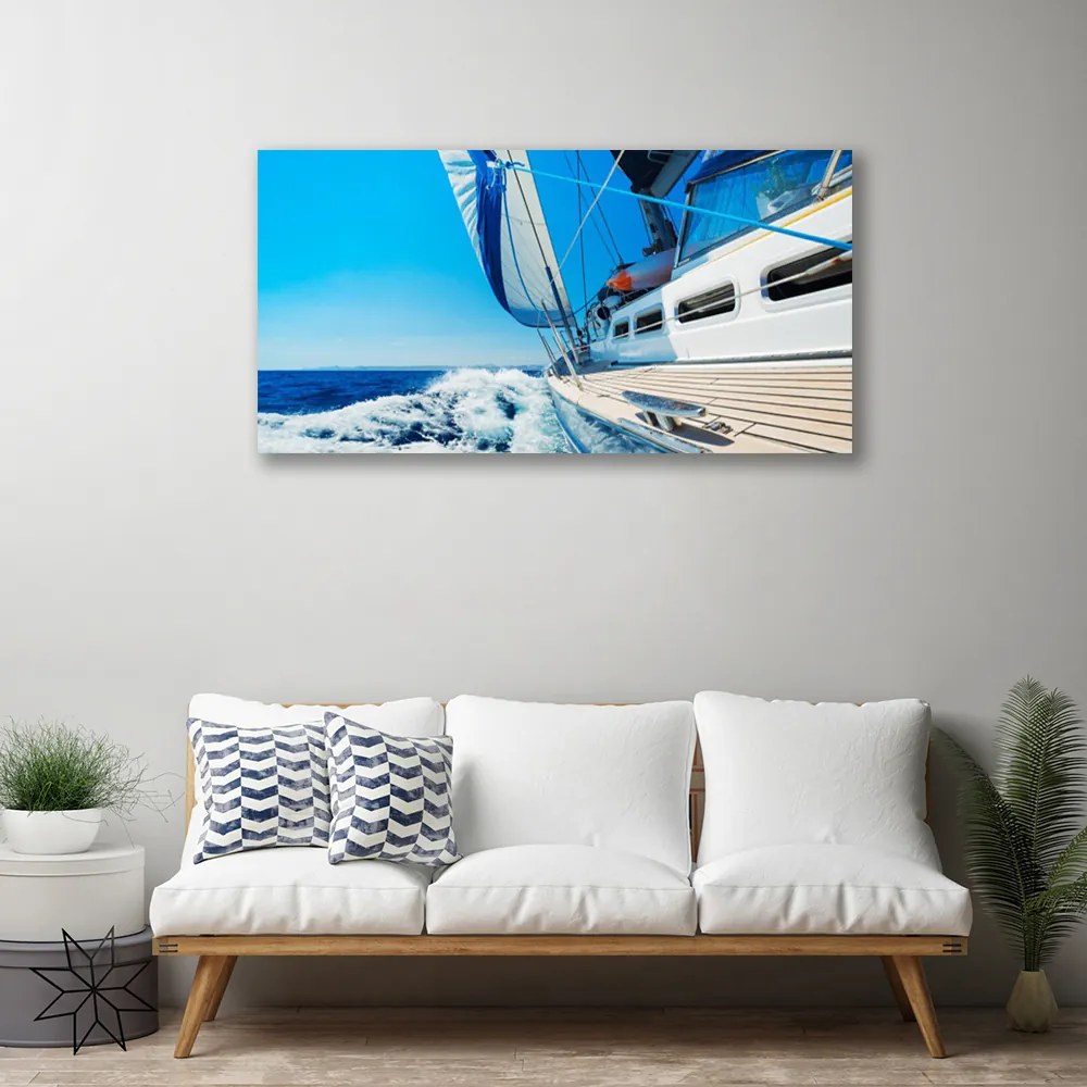 Obraz na plátně Loďka Moře Krajina 100x50 cm