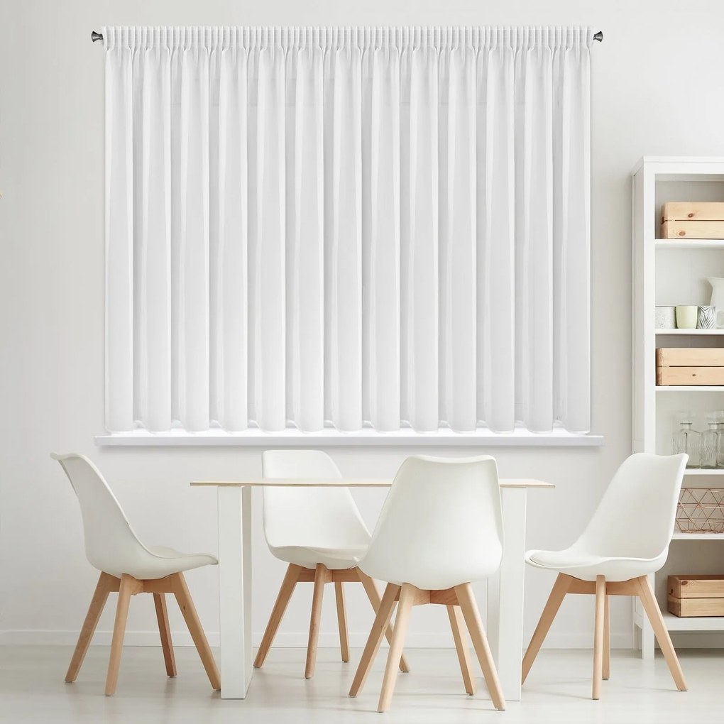 ZÁCLONA NA PÁSCE DEBRA 400X160 CM BÍLÁ