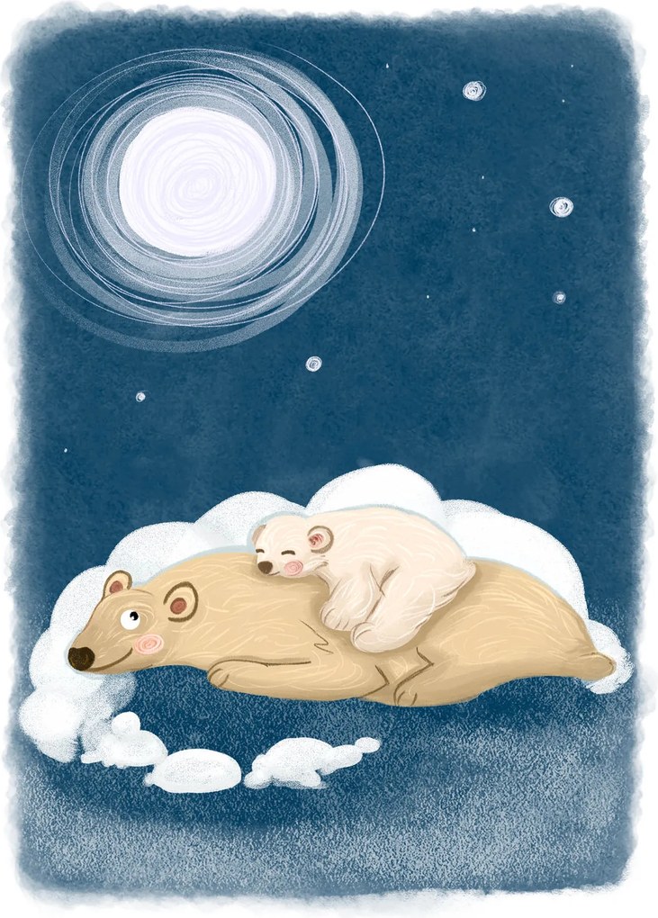 Kristýna Pýchová | Lední medvěd Rám: Dubový, Velikost: 100 x 70 cm