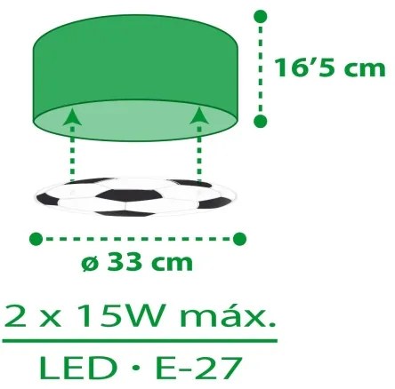 Dalber 41736 - Dětské stropní svítidlo FOOTBALL 2xE27/15W/230V