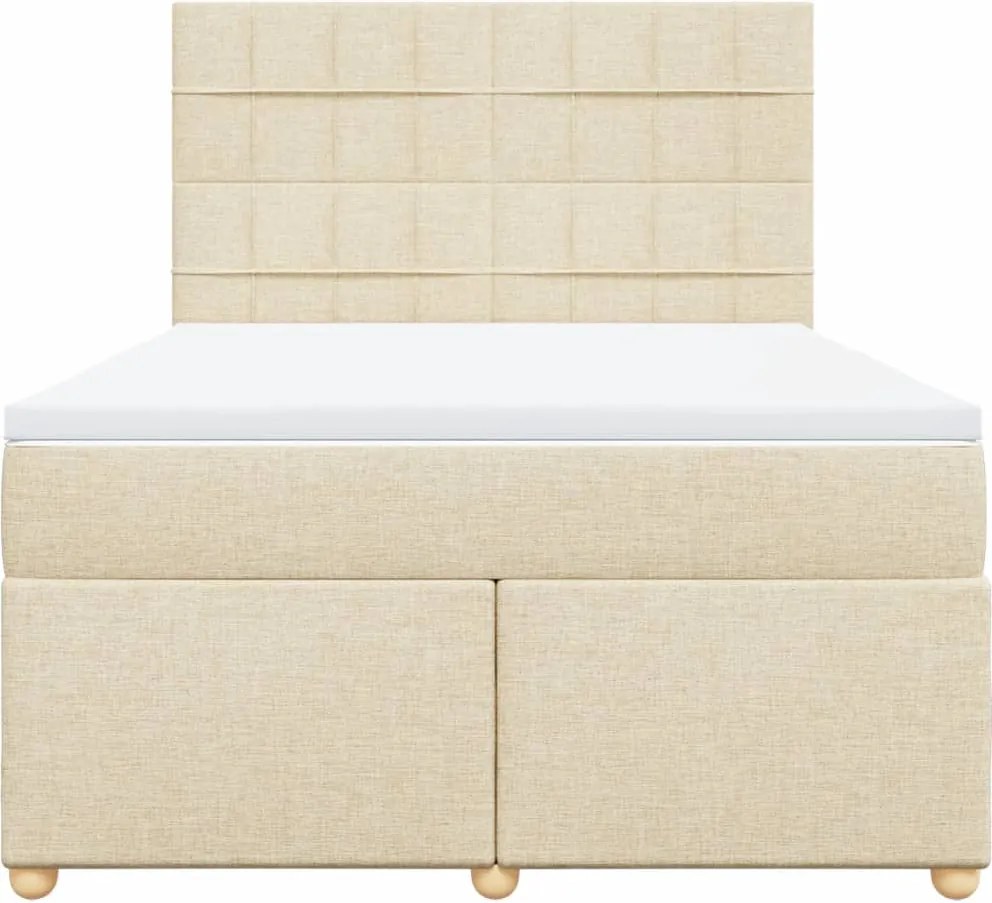 Box spring postel s matrací krémová 160x200 cm textil 3291336
