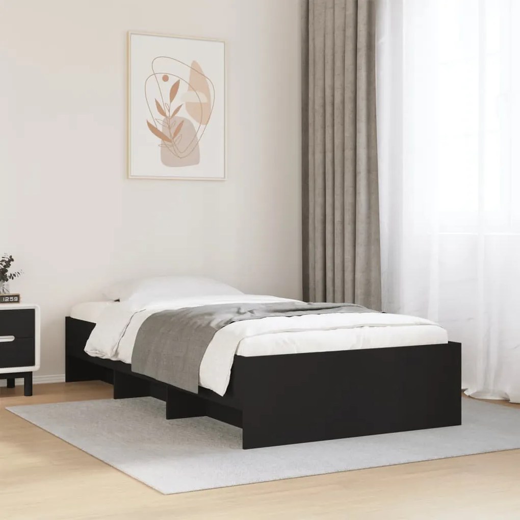 Rám postele černý 90 x 200 cm kompozitní dřevo 3295675