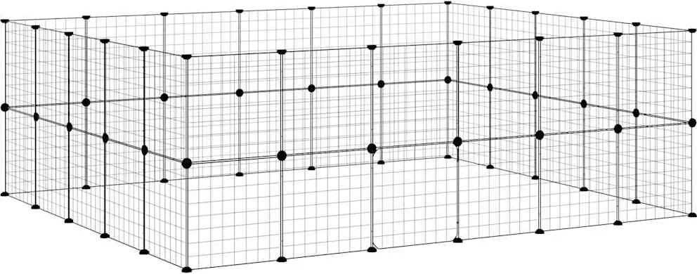 44panelová ohrádka pro zvířata s dvířky černá 210 x 175 x 70 cm ocel 3114040