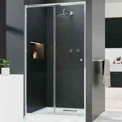 NICOL Chrom 115 čiré Sprchové posuvné dveře do niky