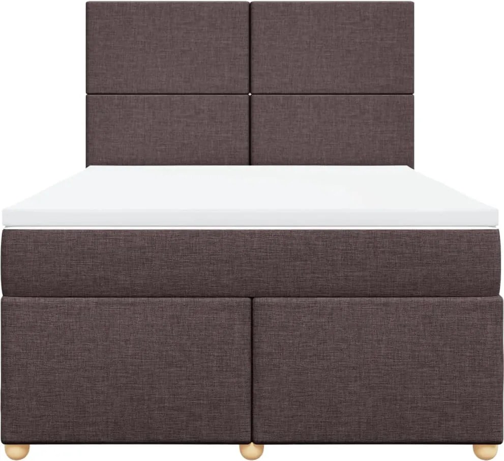 Box spring postel s matrací tmavě hnědá 140x190 cm textil 3293571
