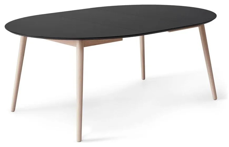 Kulatý rozkládací jídelní stůl s černou deskou a přídavnou deskou ø 135 cm Meza – Hammel Furniture