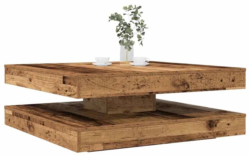 Konferenční stolek otočný o 360º old wood 90x90x34,5 cm 3321358