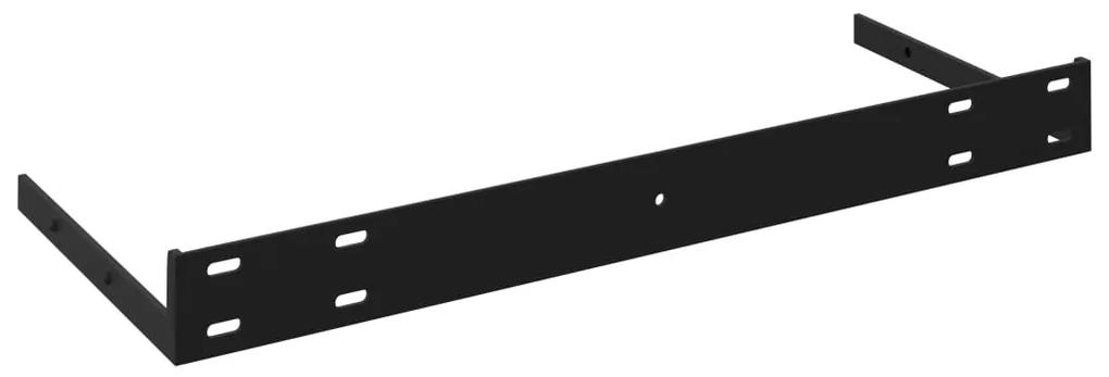 vidaXL Plovoucí nástěnné police 4 ks lesklé černé 90x23,5x3,8 cm MDF