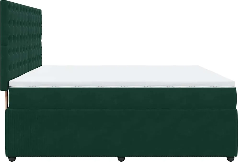 Box spring postel s matrací tmavě zelená 180x200 cm samet 3292421