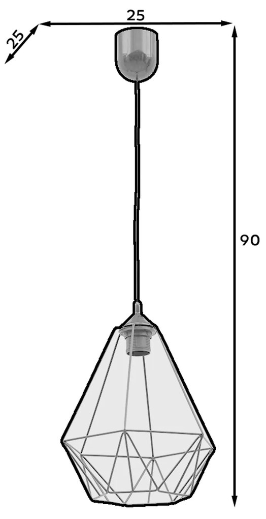 Eltap Moderní závěsné osvětlení Benigne, 25x25x90cm