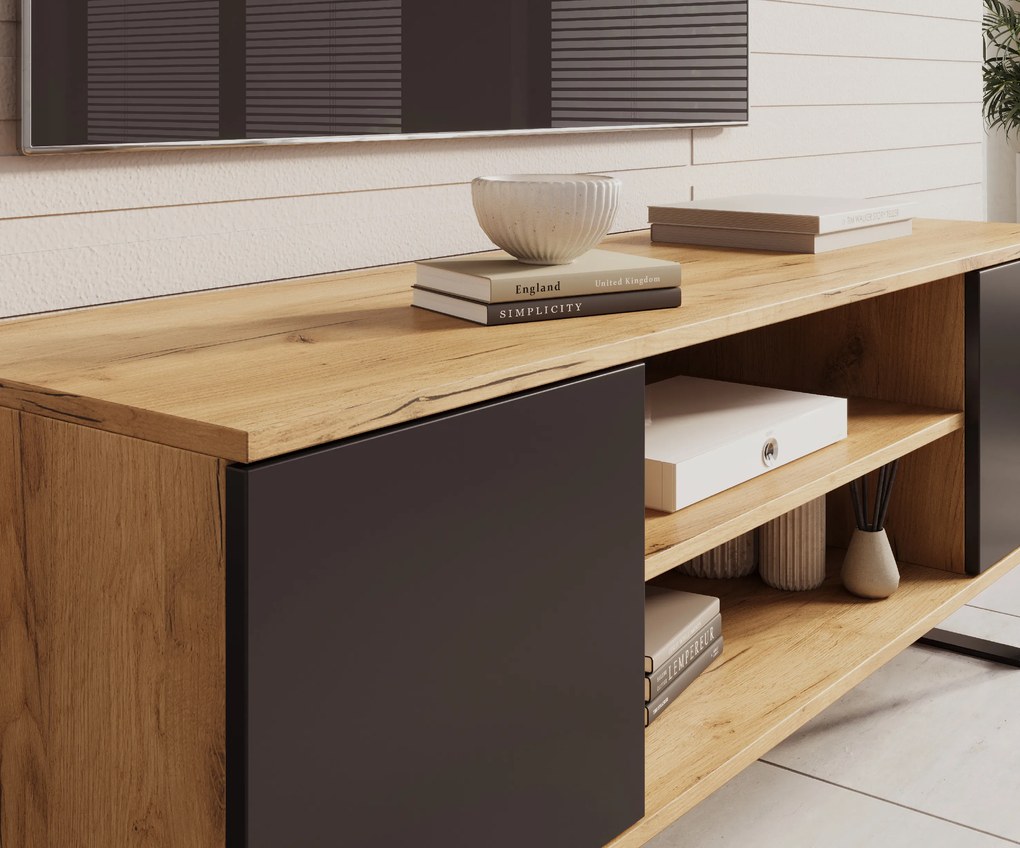 ADRK Furniture Skříňka RTV Lofter 135 cm RTV-LOF-OCB-135