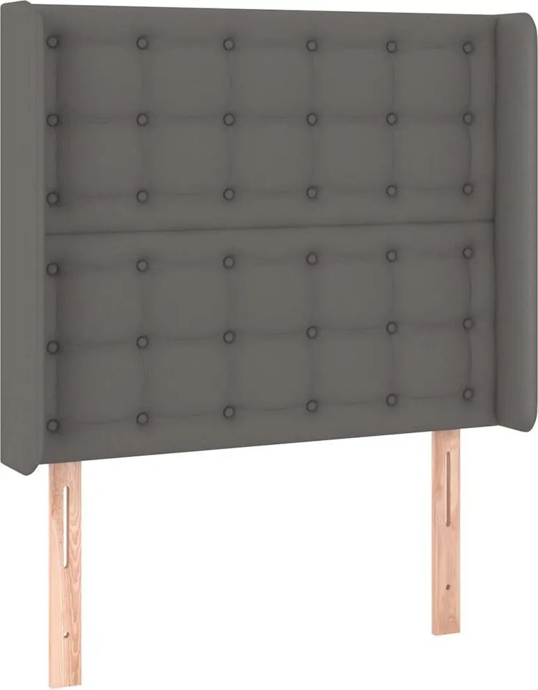 Čelo postele typu ušák šedé 83x16x118/128 cm umělá kůže 3119656