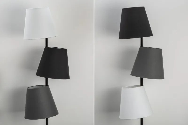 Stojací lampa Úrovně 163cm černá šedá / 39674