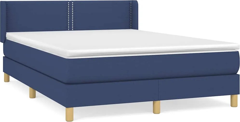 Box spring postel s matrací modrá 140x190 cm textil 3130191