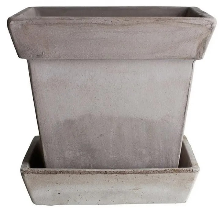 Květináč s podmiskou Gaia Square Grey 21 cm Bergs Potter