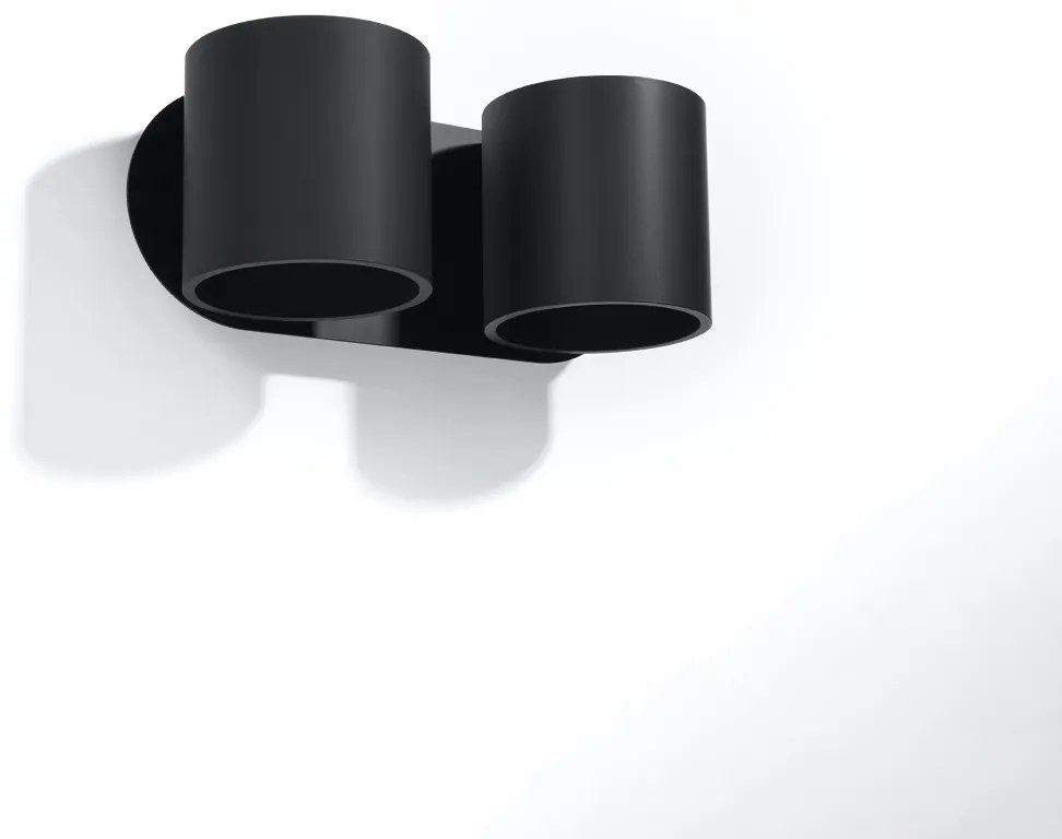 Nástěnné svítidlo Orbis, 2x černé kovové stínítko