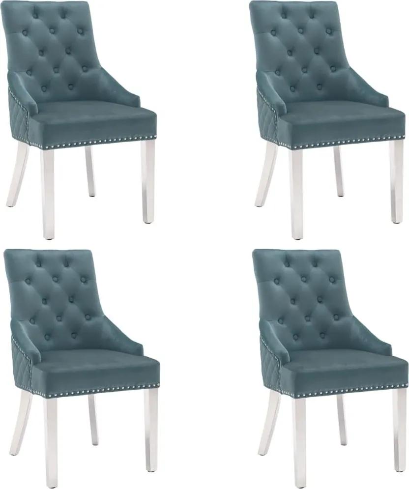 vidaXL Jídelní židle 4 ks samet [3080232] Barva: Černá