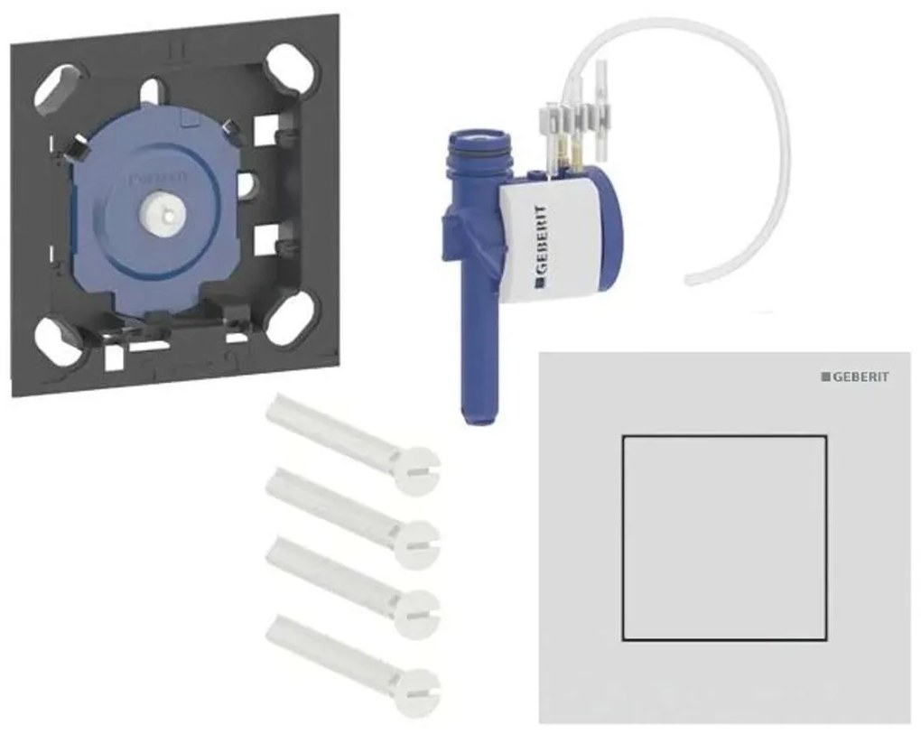 Geberit - Pneumatické ovládání splachování pisoáru typu 40, easy to clean, matná bílá 116.217.JT.1