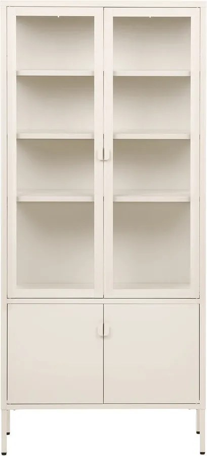 Krémová ocelová vitrína 80x180x35 cm Brisbane – House Nordic