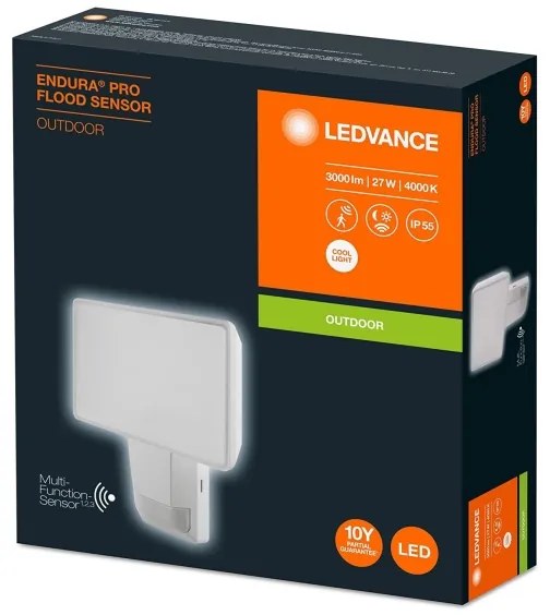 Ledvance - LED Venkovní nástěnný reflektor se senzorem FLOOD LED/27W/230V IP55