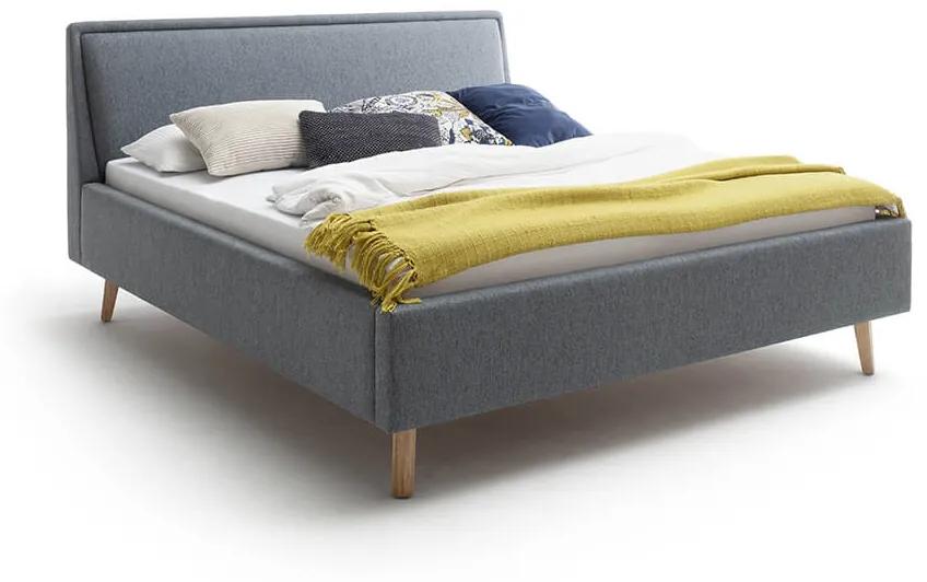 Čalouněná postel deria 160 x 200 cm modrá MUZZA