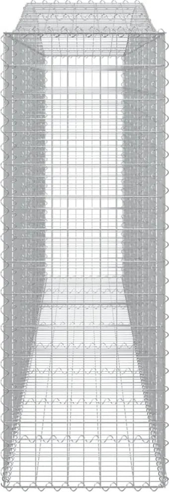 Klenuté gabionové koše 9 ks 400x50x140/160cm pozinkované železo 3145989