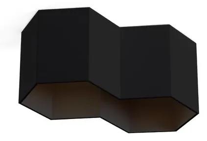 Wever Ducré 146664B2 Hexo 2.0 LED, černé stropní šestiúhelníkové svítidlo, 2x8W LED 2700K, výška 10cm