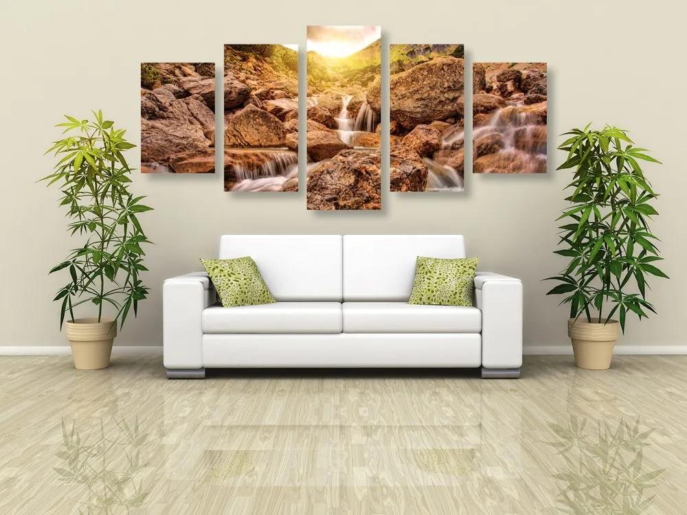 5-dílný obraz vysokohorské vodopády Varianta: 100x50