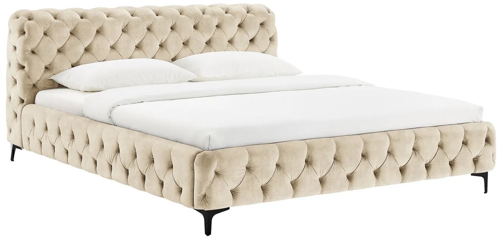 Designová postel Rococo 180 x 200 cm šampaňský samet - skladem