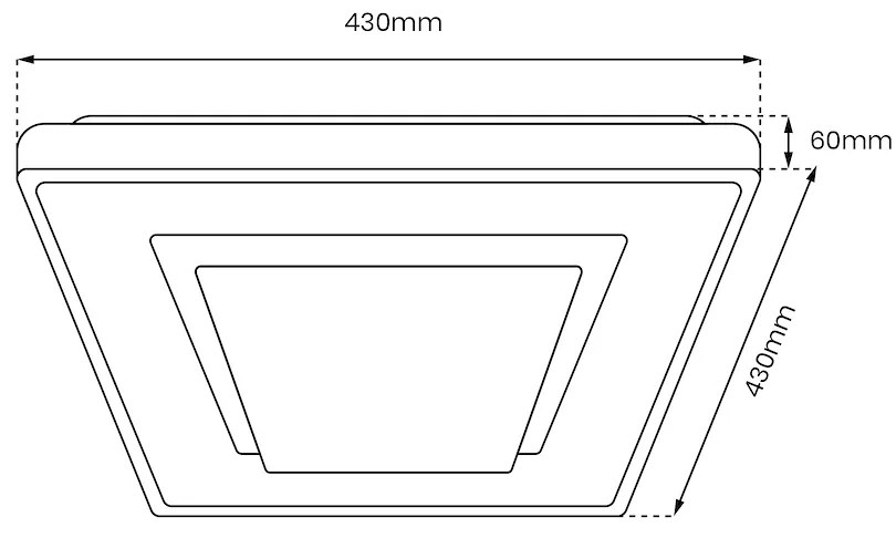 Stropní LED svítidlo Cameron, 1x LED 38w, 3000-6000k, w/ch, s ovladačem