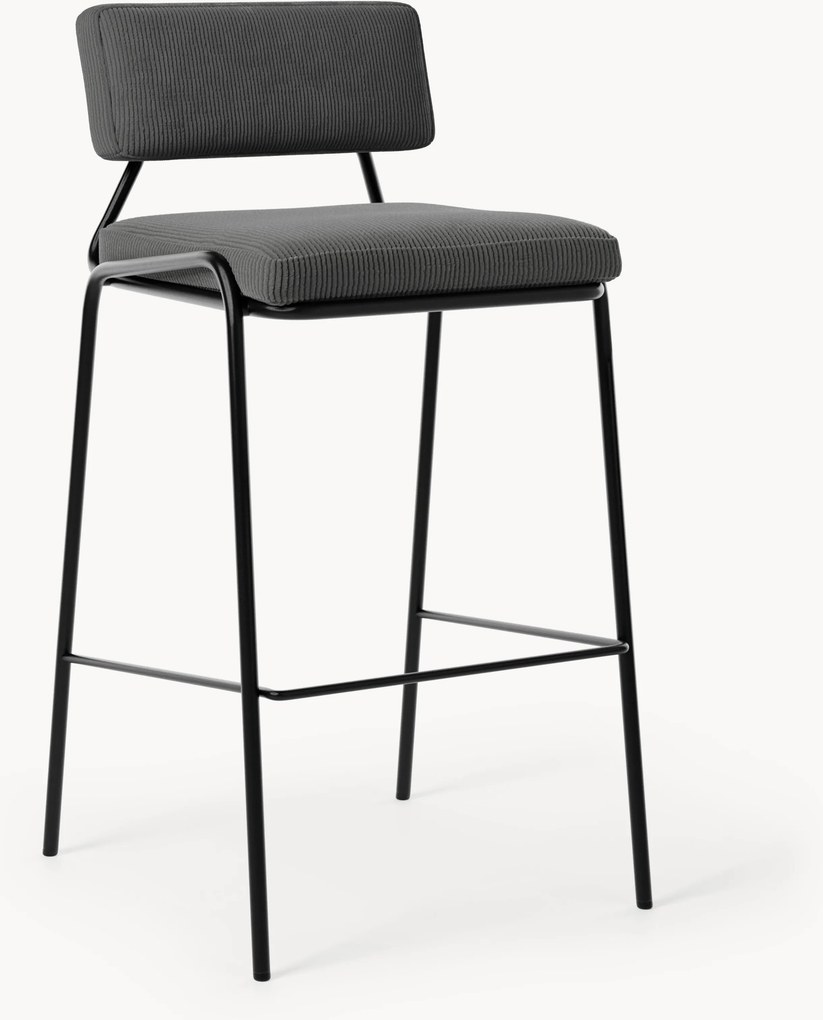 Čalouněná barová židle z manšestru Mats