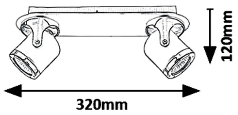 Rabalux APRIL přisazené stropní bodové svítidlo max. 2x5W | GU10 | IP20 - červená