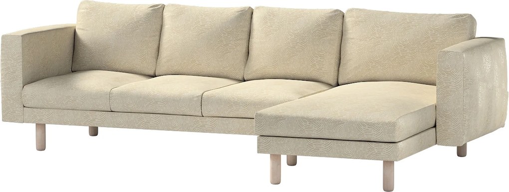 Potah na pohovku IKEA Norsborg 4-místná se šezlongem barva béžová látka lesklé, pletený vzor, vzorované
