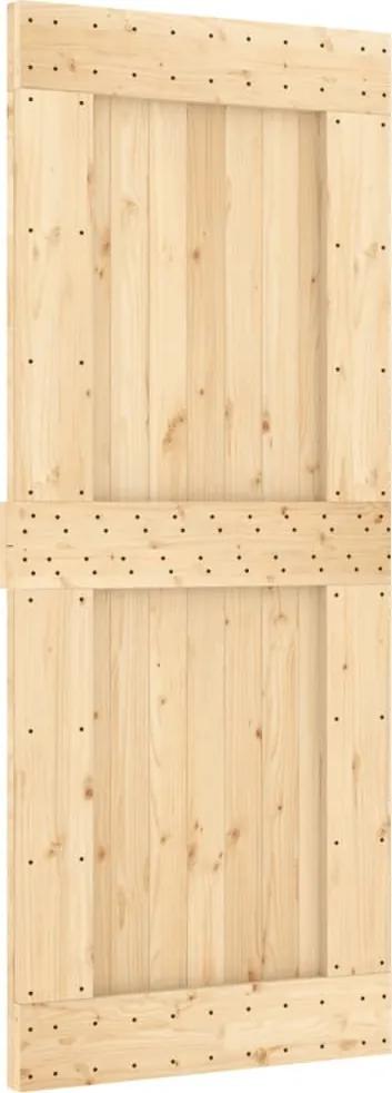 vidaXL Posuvné dveře s kováním 85 x 210 cm masivní borové dřevo [3203205]