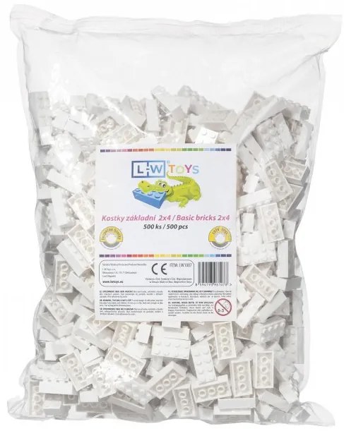 L-W Toys Stavebnice pro děti základní kostky 2x4 500 ks