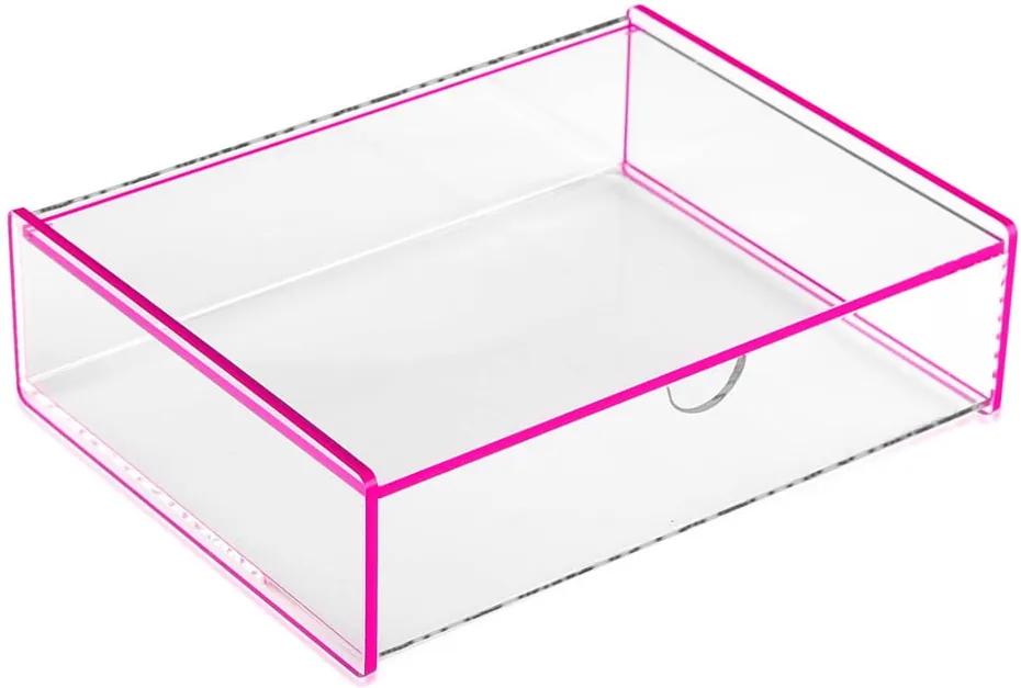 Růžový úložný box Versa Ariel, 17,1 x 13 x 4,8 cm