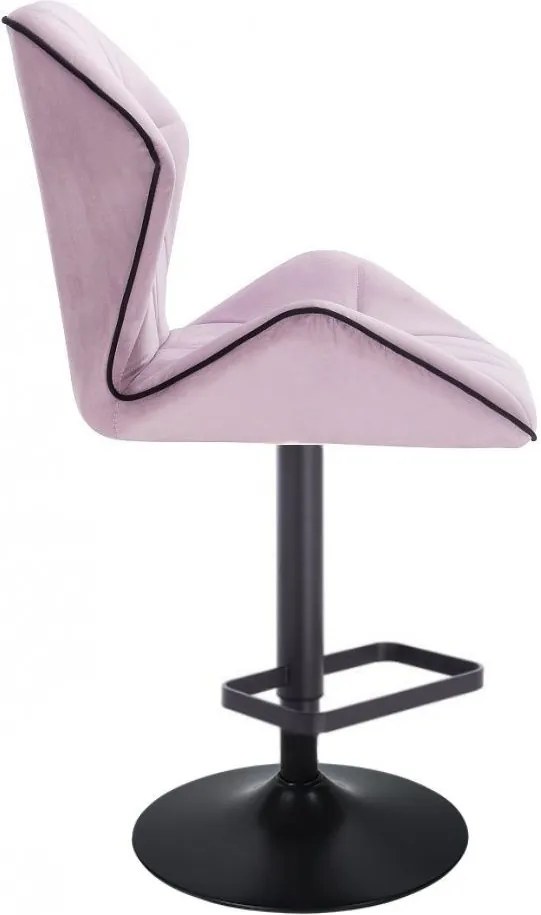 LuxuryForm DESIGN Barová židle MILANO MAX VELUR na černé kulaté podstavě - levandule
