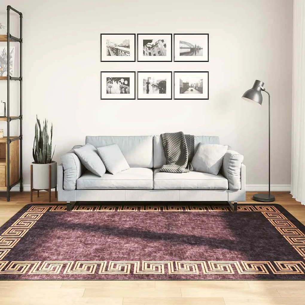 Koberec pratelný 160 x 230 cm černý a zlatý 337931