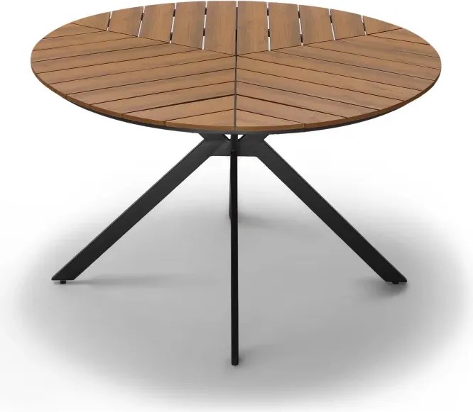 Designový zahradní stůl TULUM natural + 5 ks ratanová židle MARGARITA černá